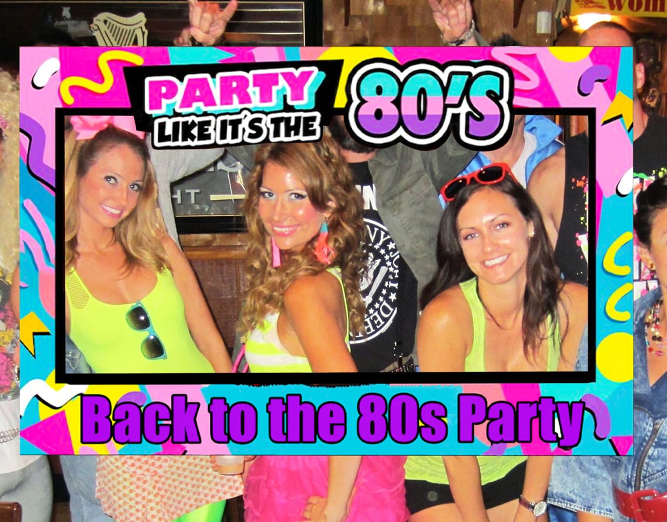 Amazon.com: JeVenis Back to 80s Photo Booth Frame 80s Photo Booth Props ...
