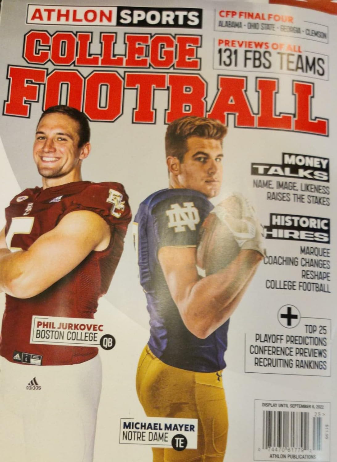 Athlon Sports College Football Magazine Volume - 28 Phil Jurkovec ...