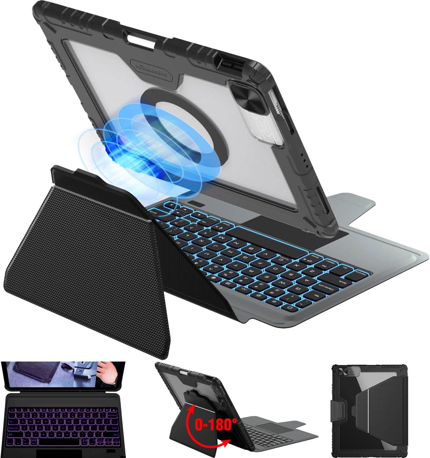 Amazon.com: Nillkin 12.9 inch iPad pro case with Keyboard, Magic ...