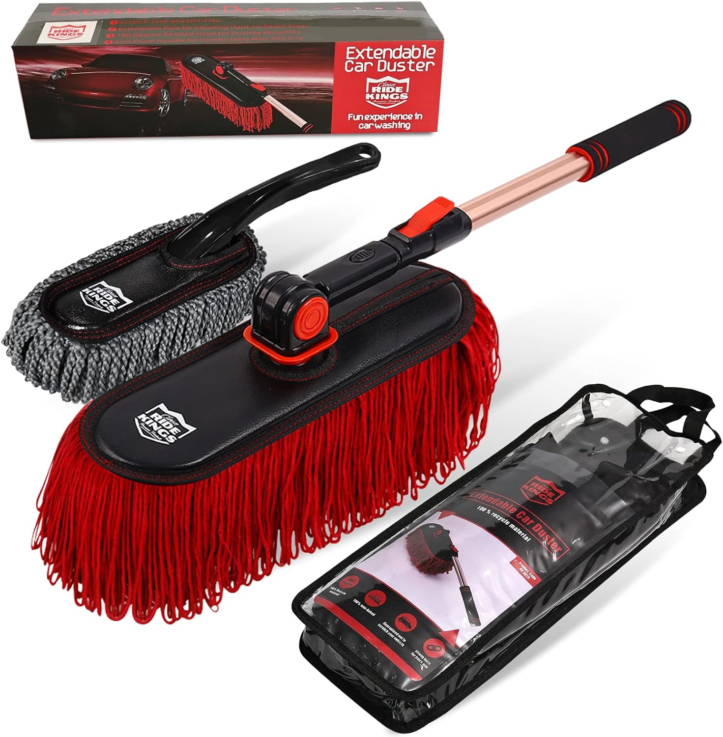 RIDE KINGS Car Duster Exterior Scratch Free,Car Dust Brush with ...