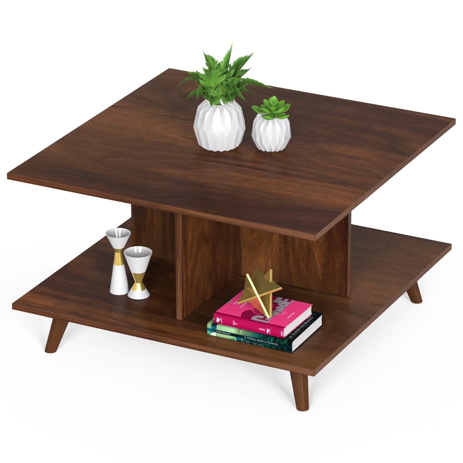 BLUEWUD Sydney Engineered Wood Sqaure Shape Coffee Center Sofa Teapot ...