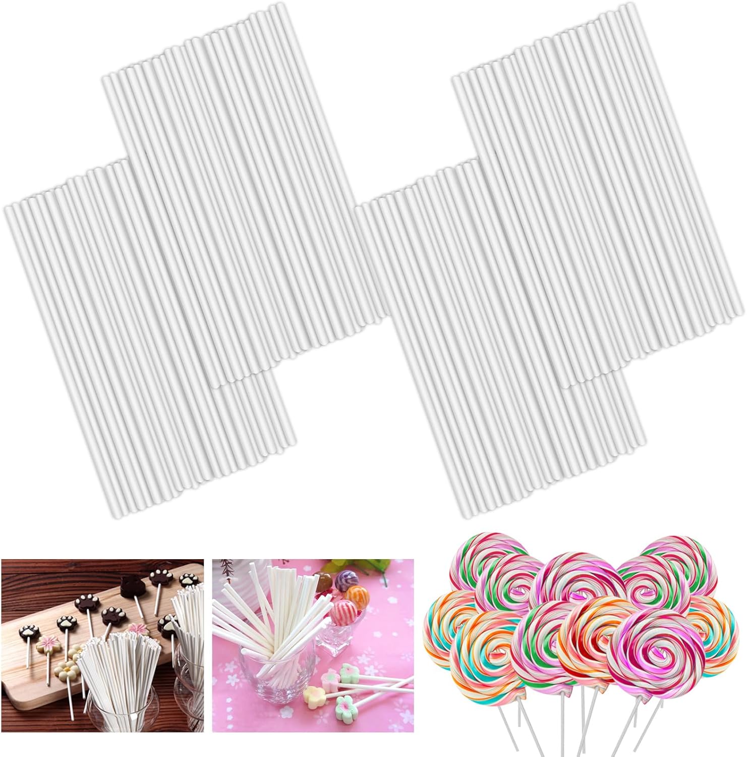 Amazon.com: MIVIDE 1000 PCS Cake Pop Sticks, 4 Inch White Paper ...