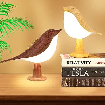 Bird Lamp Night Light 2 Pack, Bird Table Lamp with 3 Lighting Colors ...
