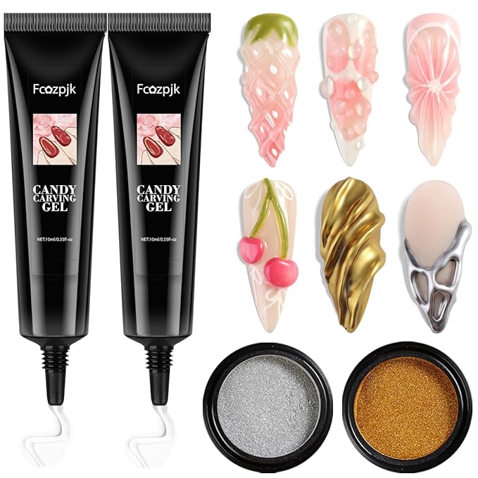 Amazon.com: Fcozpjk 3D Sculpting Gel for Nail Art, 2PCS 10g Clear 3D ...