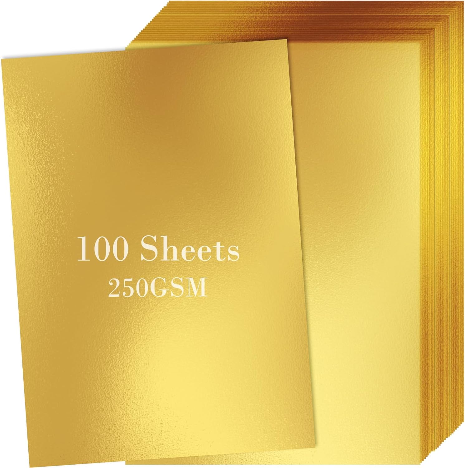 Amazon.com : Oleitodh 100 Sheets Metallic Gold Cardstock Paper Bulk ...