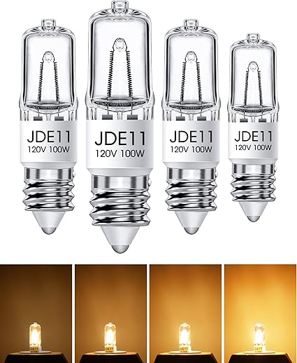 JDE11 120V 100W, E11 Halogen Bulb, T4 E11 Mini Candelabra Base Bulb ...