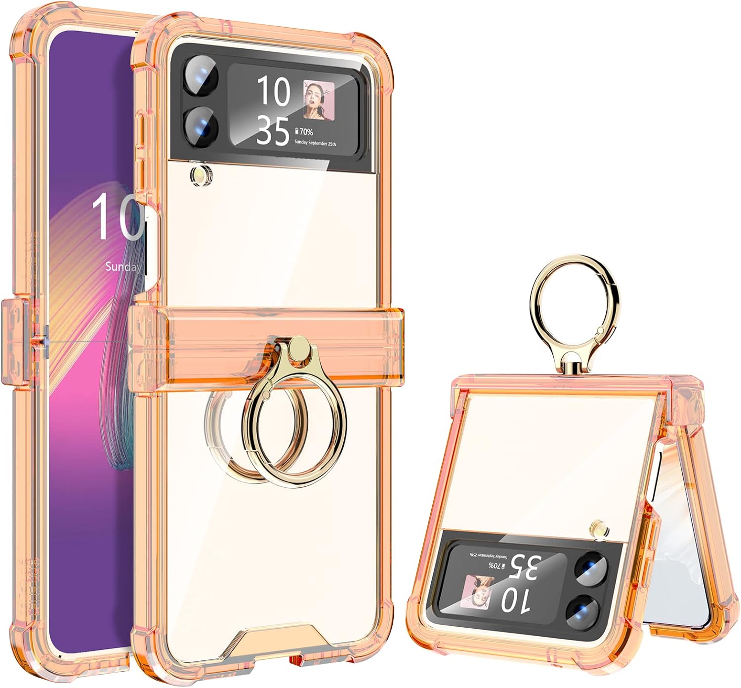 Amazon.com: Galaxy Z Flip 4 Case with Hinge Protection Clear for ...