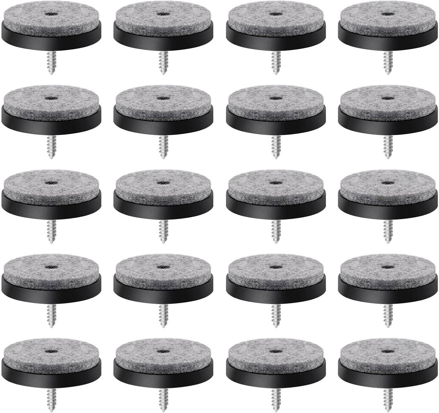 Tanstic 20Pcs 1.5” Screw On Felt Pads Felt Furniture Pads Non Slip Felt ...