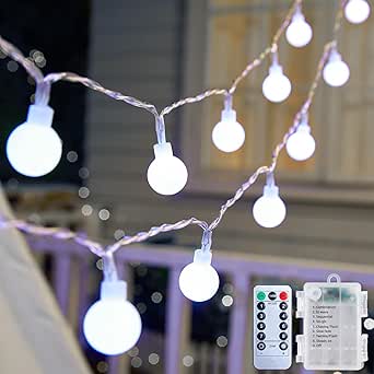 Amazon.com: Globe String Lights Battery Operated - 21 Feet 60 Led ...
