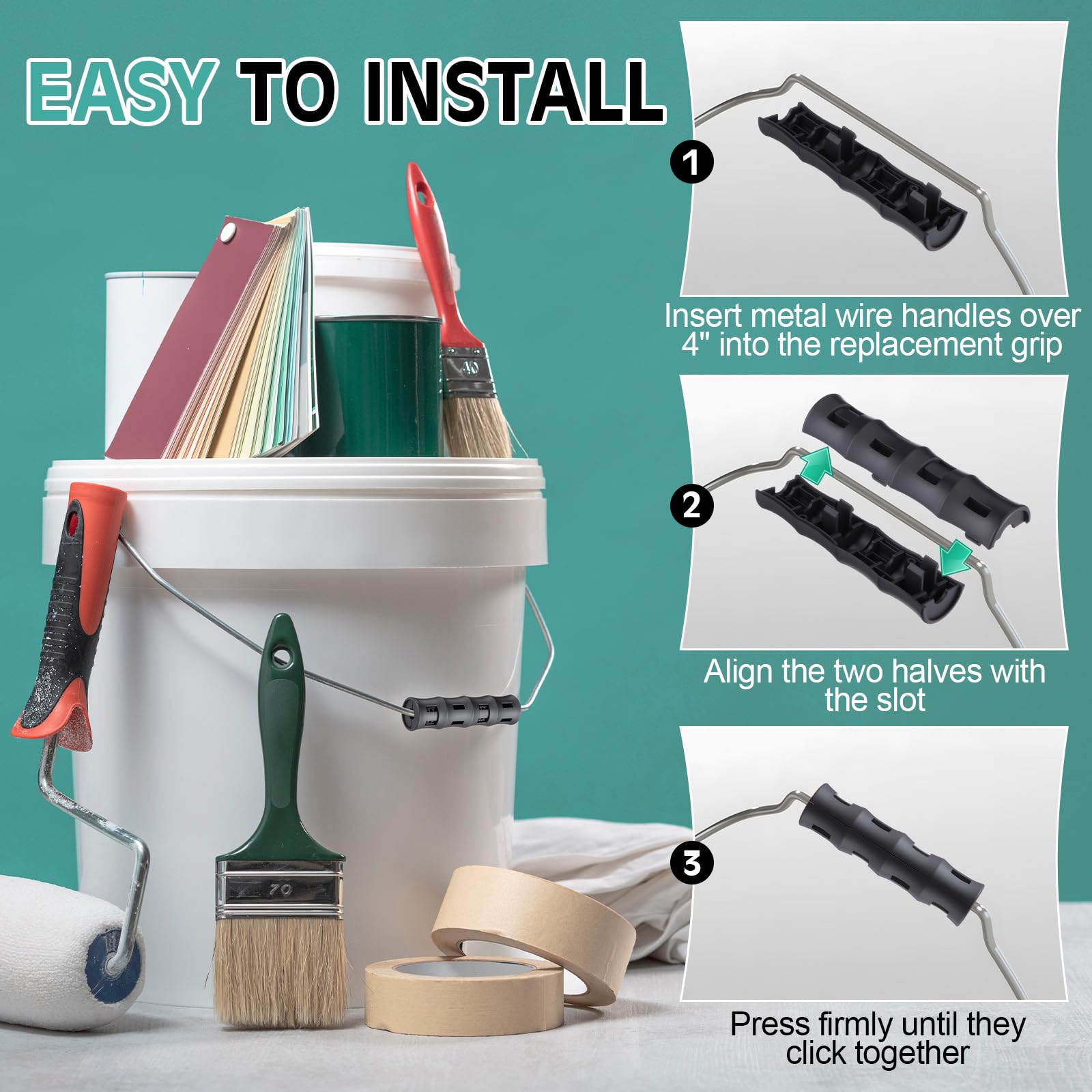 Snapklik.com : Gulfmew 4 Pack Bucket Handles Replacement, Plastic ...