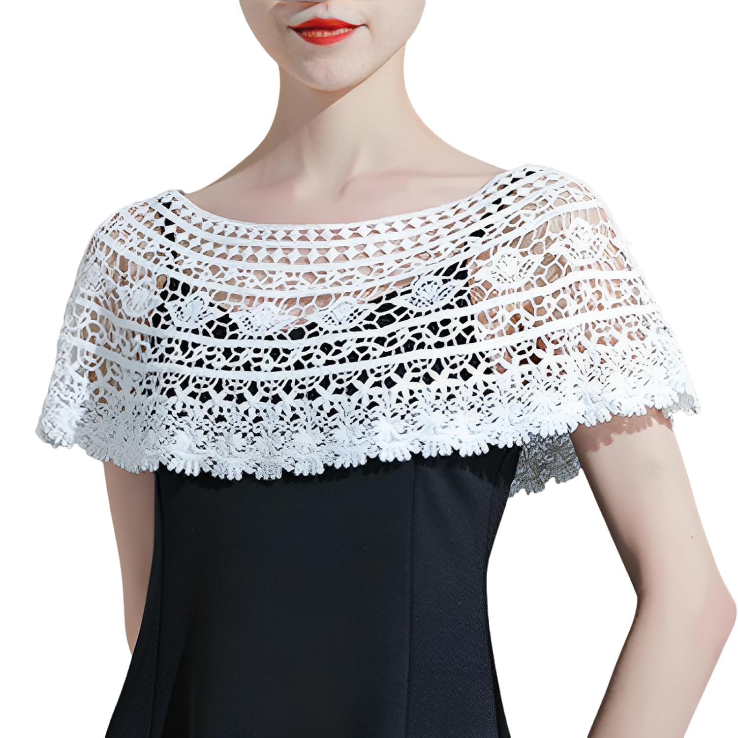Gozaqe Lace Shrugs for Women Stylish Cape Poncho for Women,Shrug Top ...