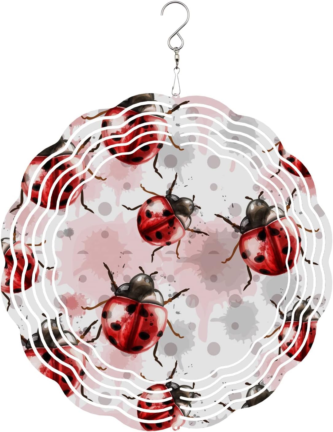 Amazon.com: Wind Spinners for Yard and Garden Watercolor Ladybug Wind ...