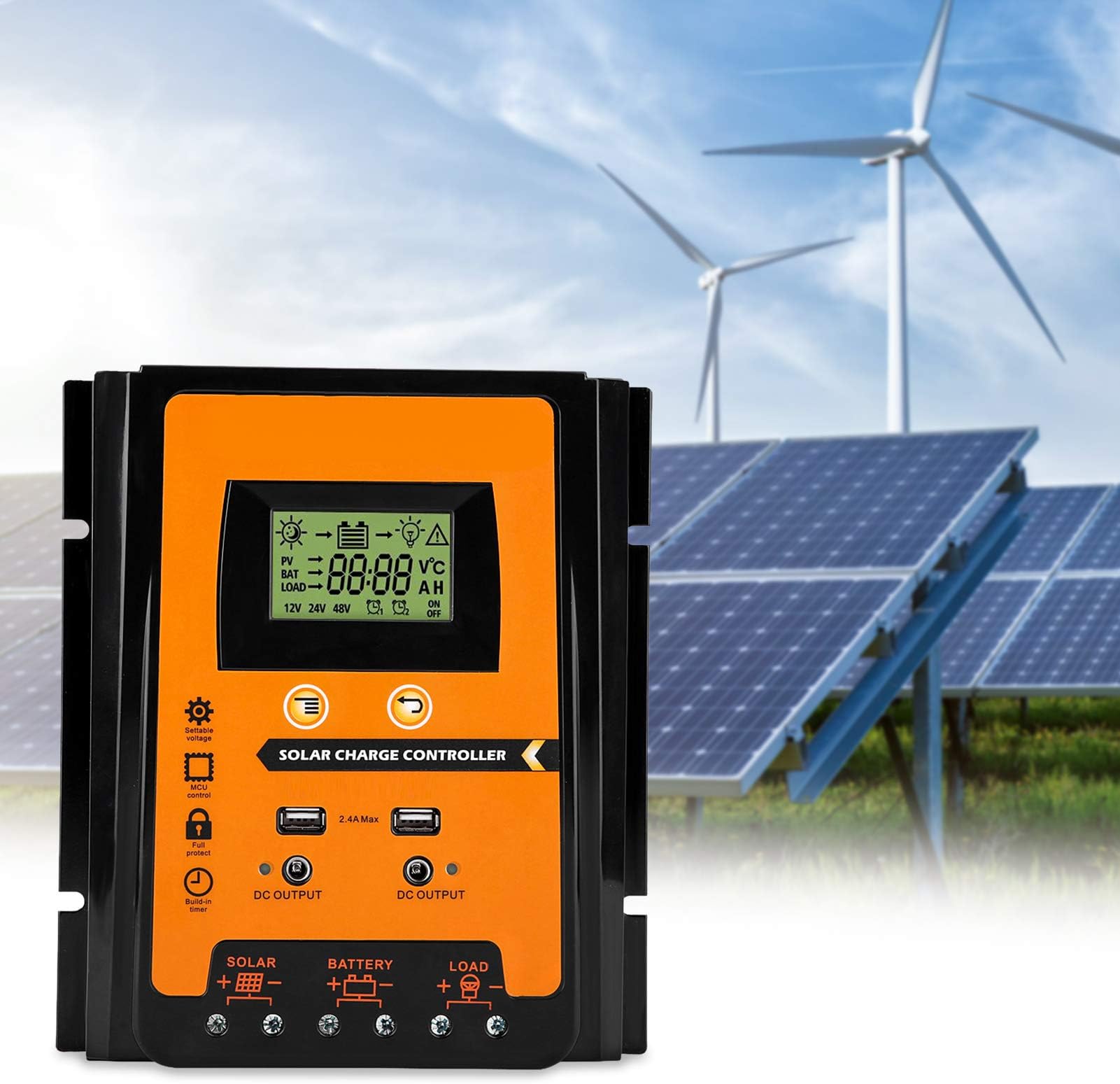 Controlador de carga solar MPPT, regulador de batería de panel solar ...