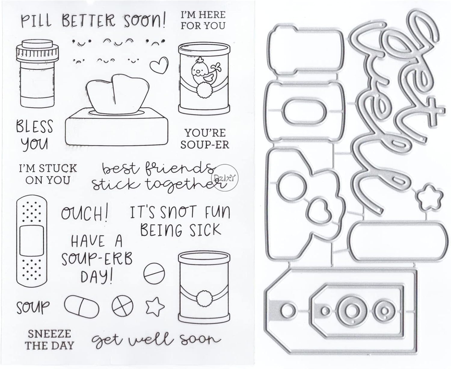 Amazon.com: DzIxY Band-Aid Words Blessing Clear Stamps and Metal ...