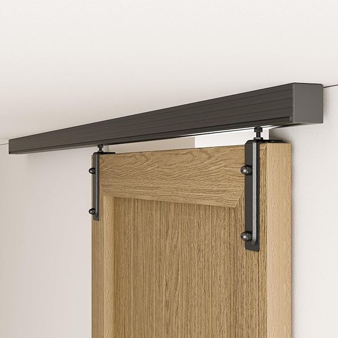 Amazon.com: BONIKLUBA 8FT Ceiling Mount Box Rail Barn Door Hardware Kit ...