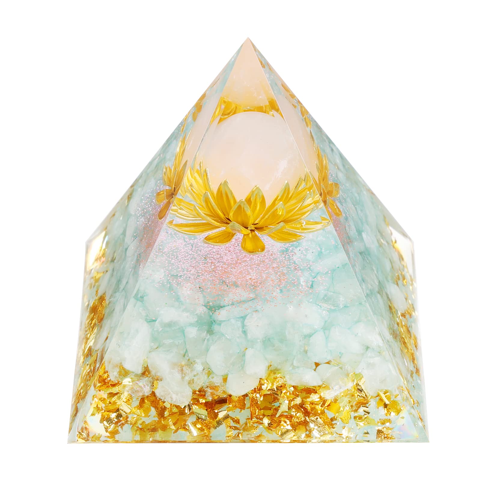 Orgone Pyramid Positive Energy, Crystal Pyramid Flower of Life Quartz ...