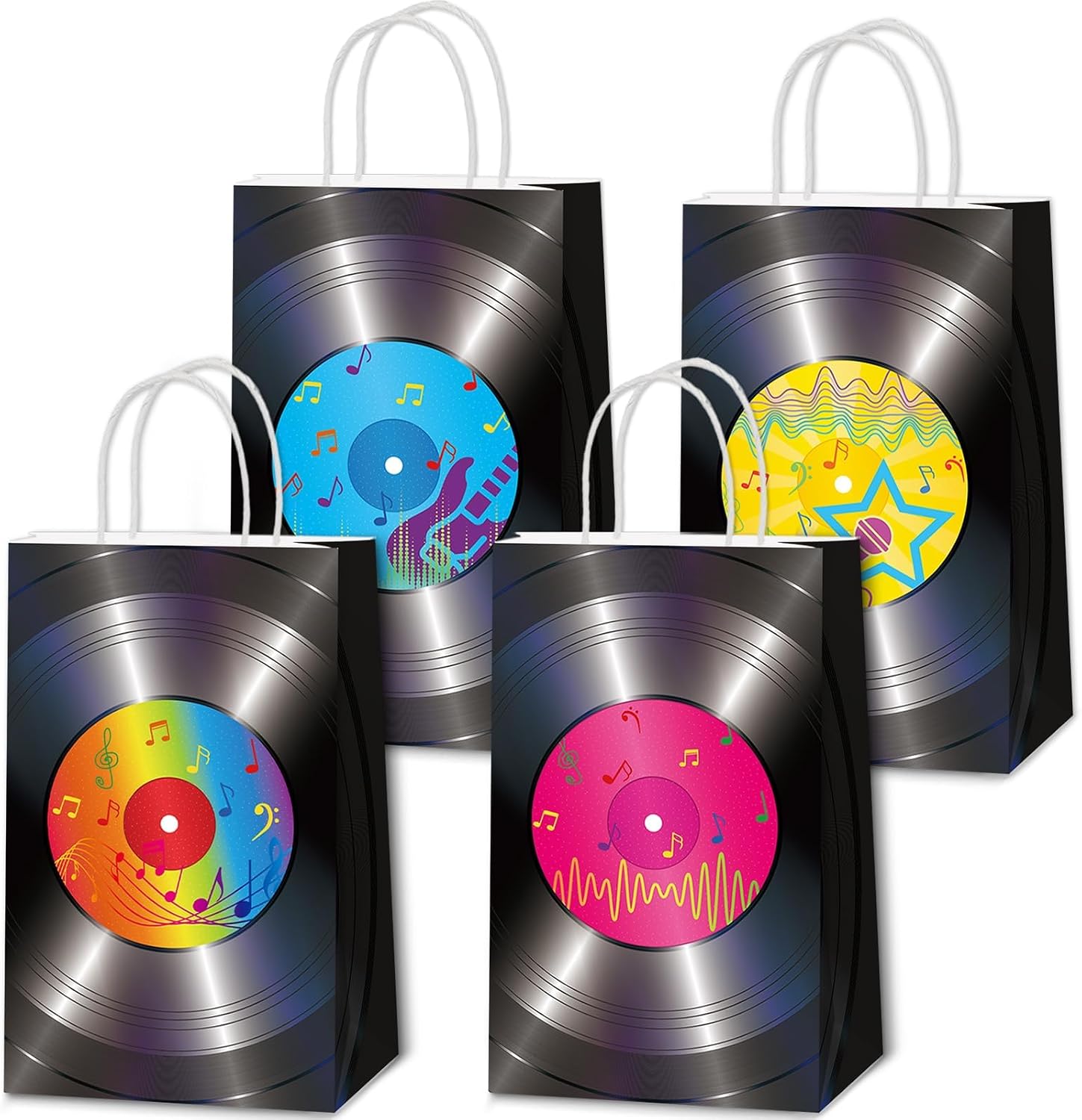 Amazon.com: CHUNNIN 12Pcs 1950's Rock Music Paper Gift Bags 50's Themed ...