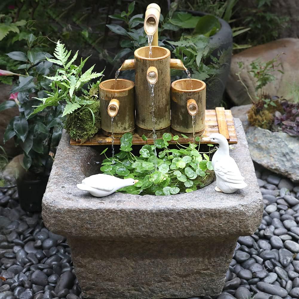 Amazon.com: Solar Bamboo Fountain Kit, Bamboo Accents Water Fountain ...