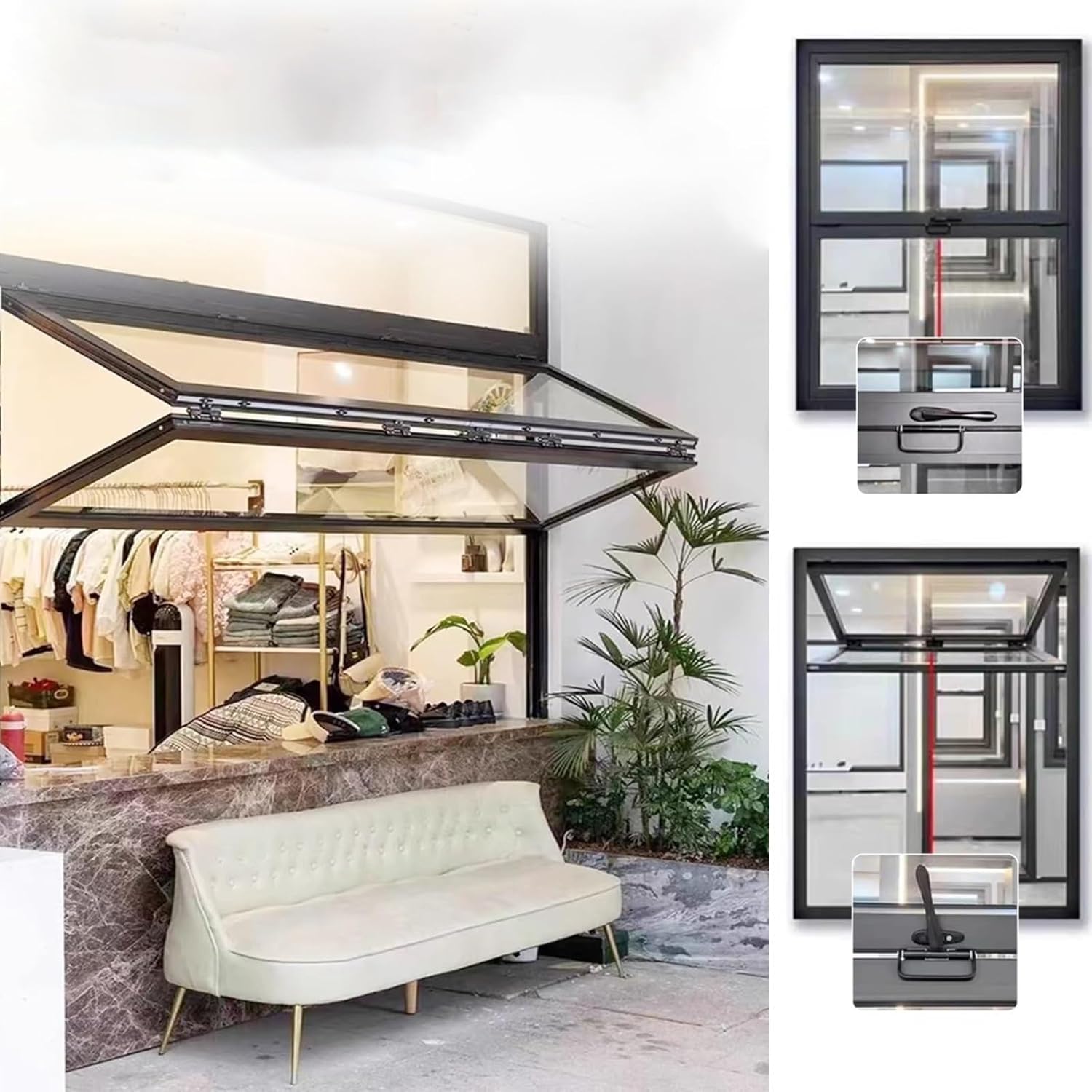 ZDFTGKM Vertical Sliding Service Window, Aluminum Frame Mobile Home ...