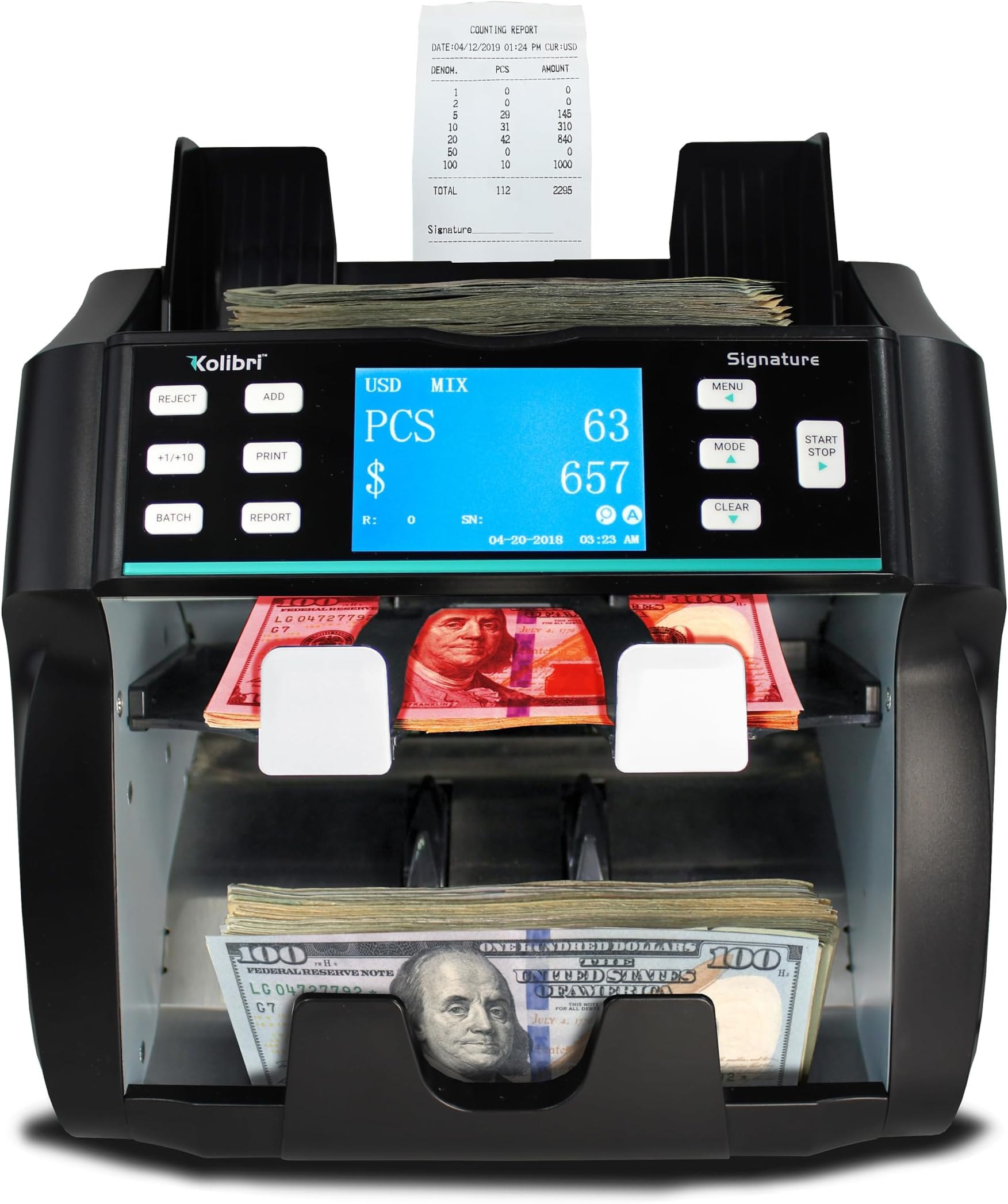 Amazon.com : Ribao BCS-160 Two-Pocket Mixed Denomination Money Counter ...