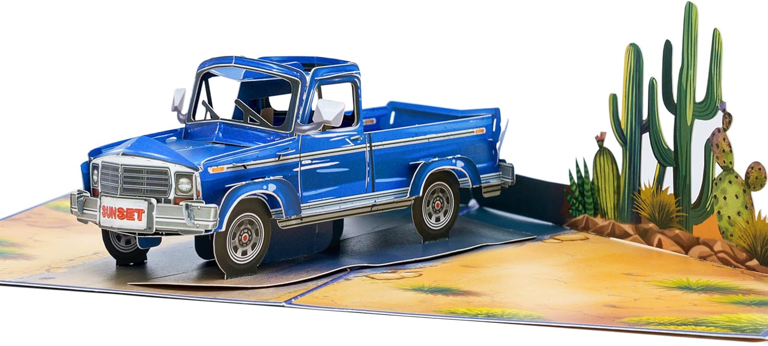 Amazon.com : POPWOW Vintage Truck Pop Up Card, You're A Classic, 3D ...