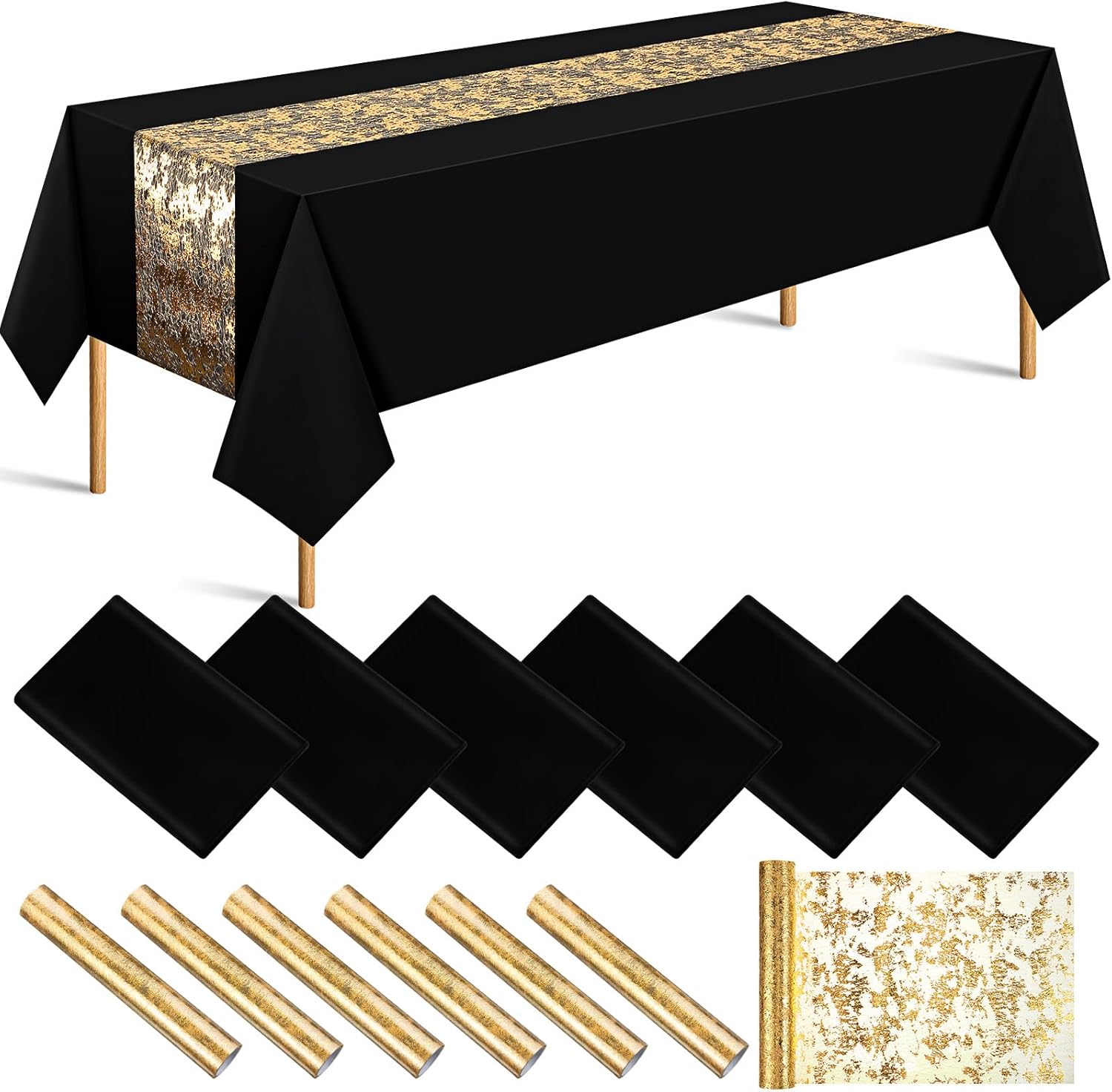 Amazon.com: Peryiter 12 Pcs Polyester Rectangle Tablecloth 60 x 102 ...