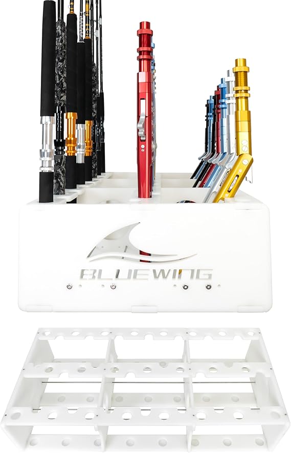 Amazon.com : BLUEWING 45 Fishing Rods Storage Rack Trolling Aluminum ...