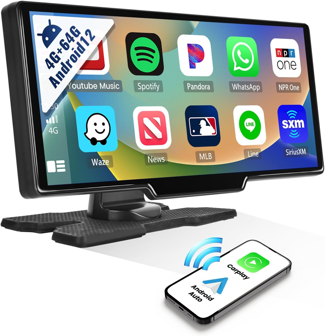 Amazon.com: [4+64G] Android 12 Car Stereo Poartable Wireless Carplay ...