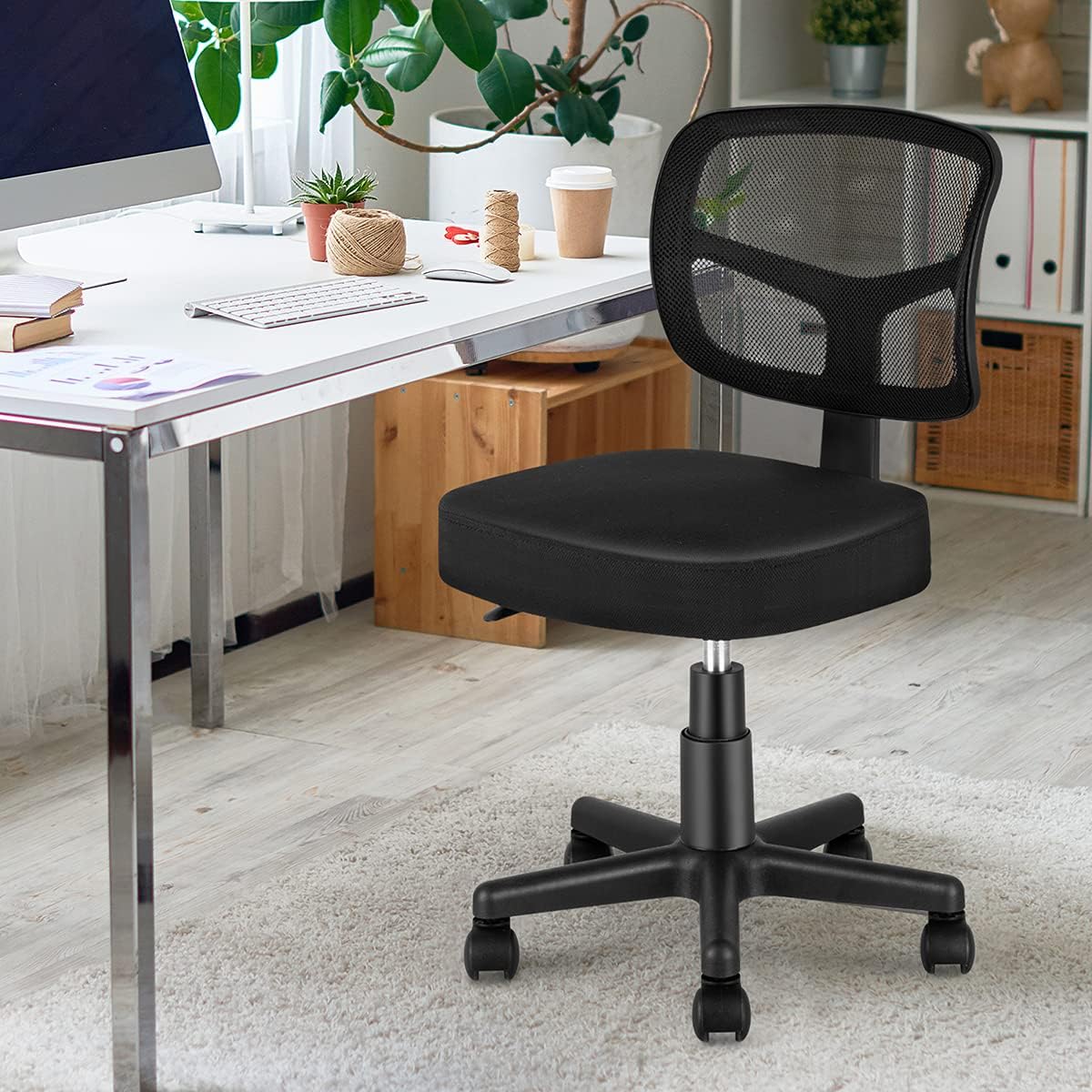 Amazon.com: MOLENTS Armless Task Office Chair, Small Desk Chair with ...