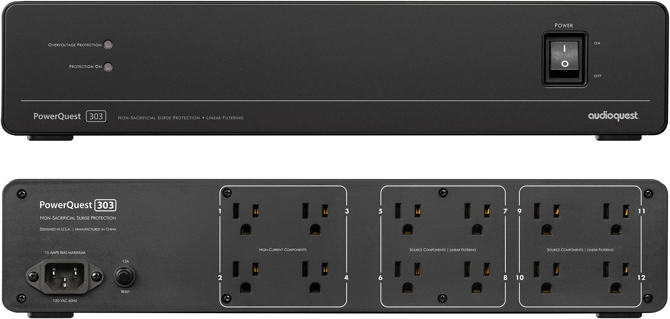 Amazon.com: AudioQuest - PowerQuest 303 High-Performance Power Conditioner with 12 AC outlets ...