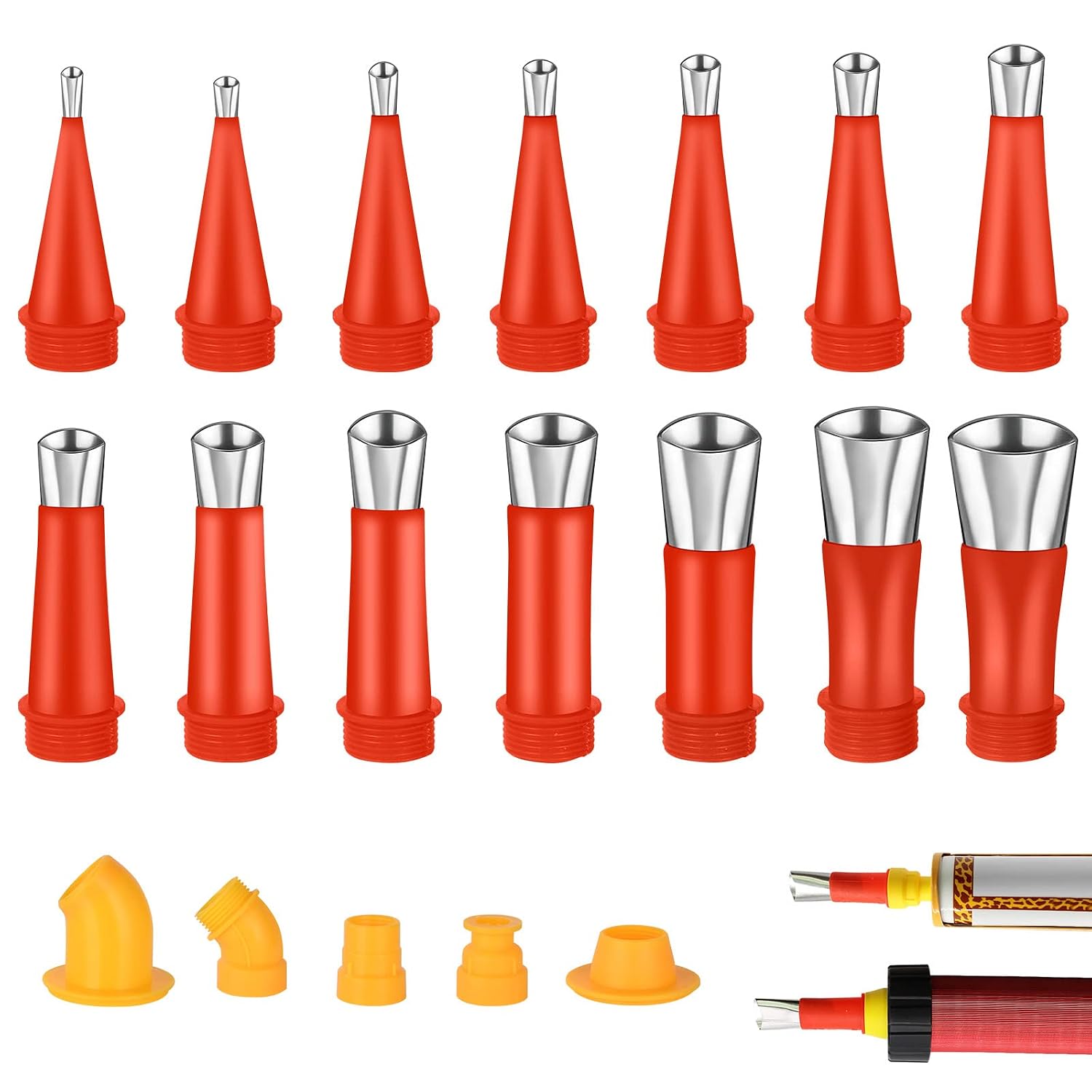 flintronic Universal Integrated Rubber Nozzle Tool Kit, 19 PCS Reusable ...