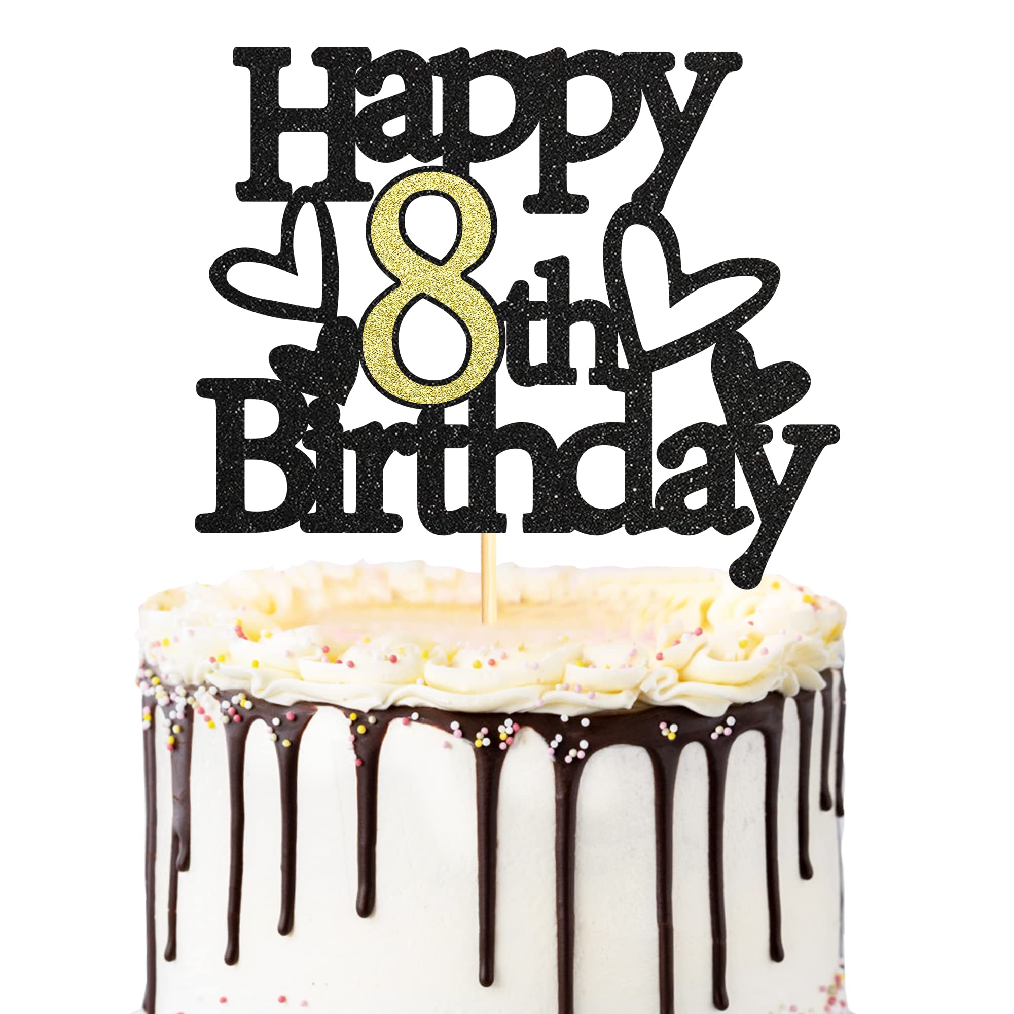 Sumerk Happy 8th Birthday Cake Topper 8th Birthday Cake Topper ...