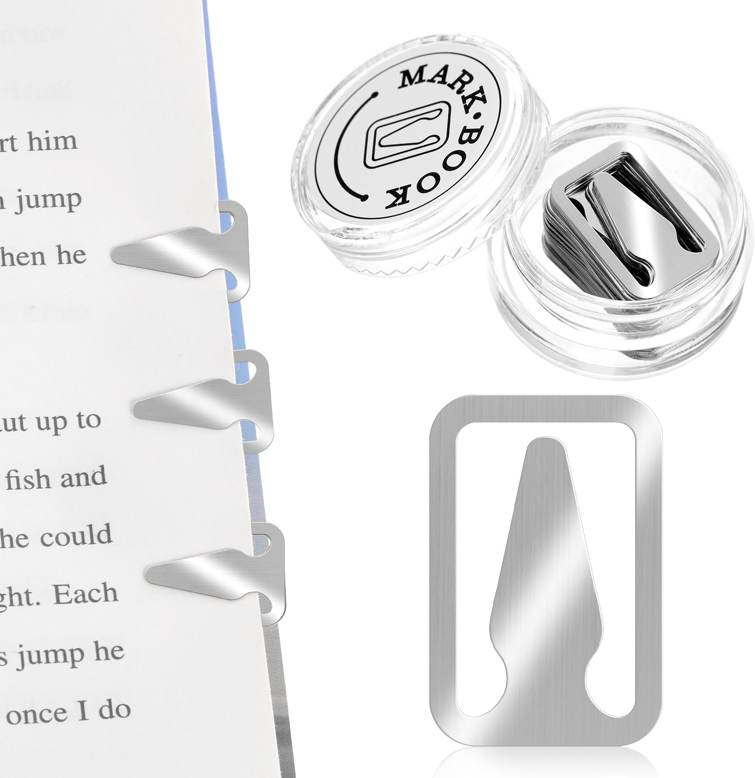 Amabro Book Line Markers, Stainless Steel Bookmarkers Book Page Markers ...
