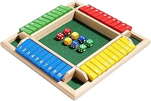 Amazon.com: Wooden Board Table Math Game, Wooden Shut The Box Dice Game ...