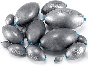 Amazon.com : Alwonder Egg Sinkers Fishing Weights 3/16-10oz, Oval Lead Fishing Weights Sinkers ...