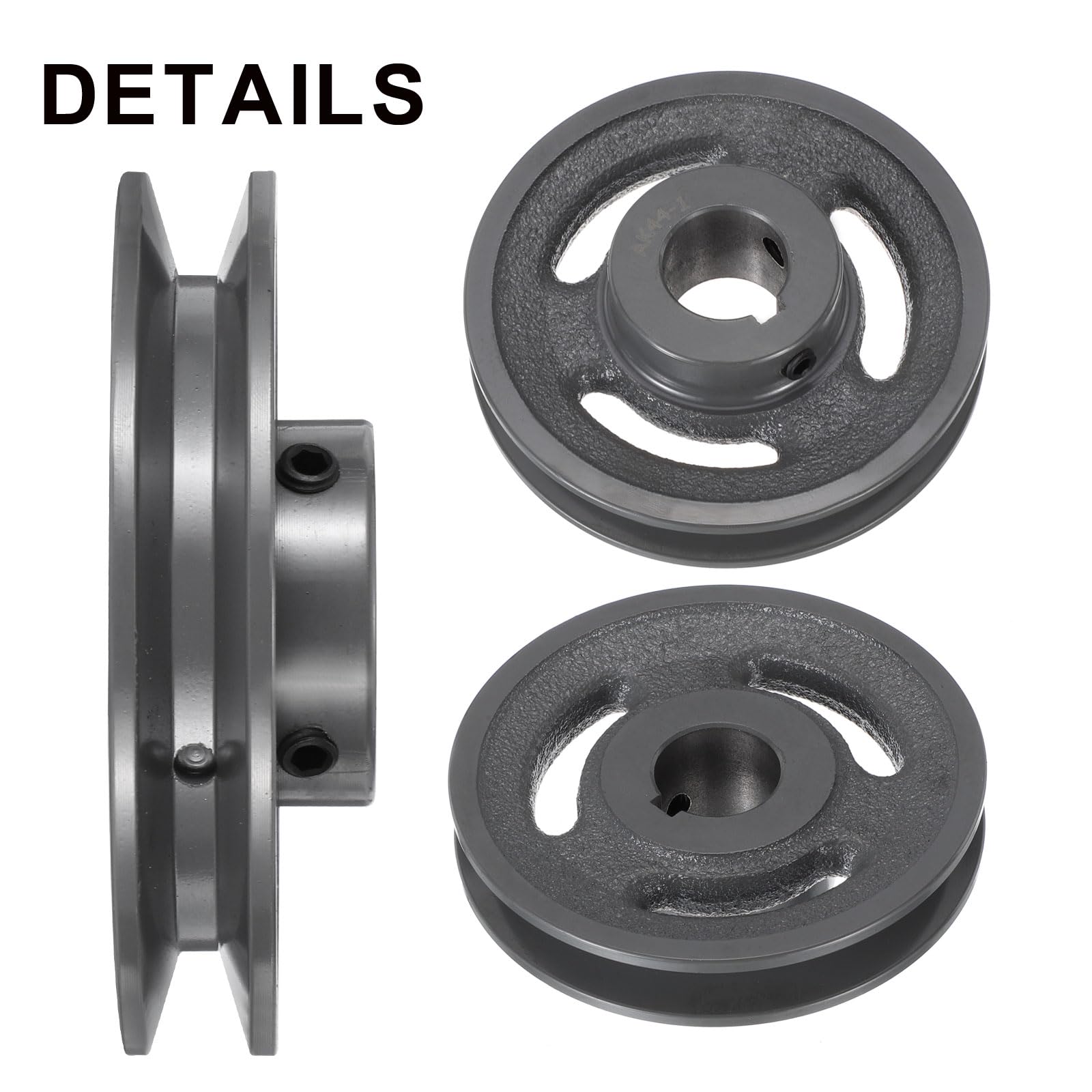 Single Groove Sheave Uxcell Cast Iron V-Belt Sheave - 5/8" Bore 4.45 ...