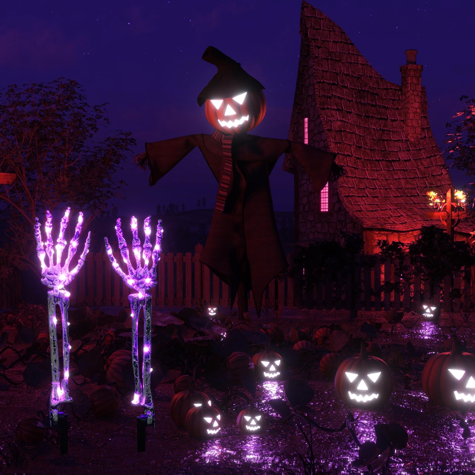 Halloween Decorations Lighted Skeleton Arm Stake for Halloween ...