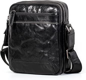 Amazon.com: Balidiya Bolso cruzado de cuero genuino para hombre, bolso ...