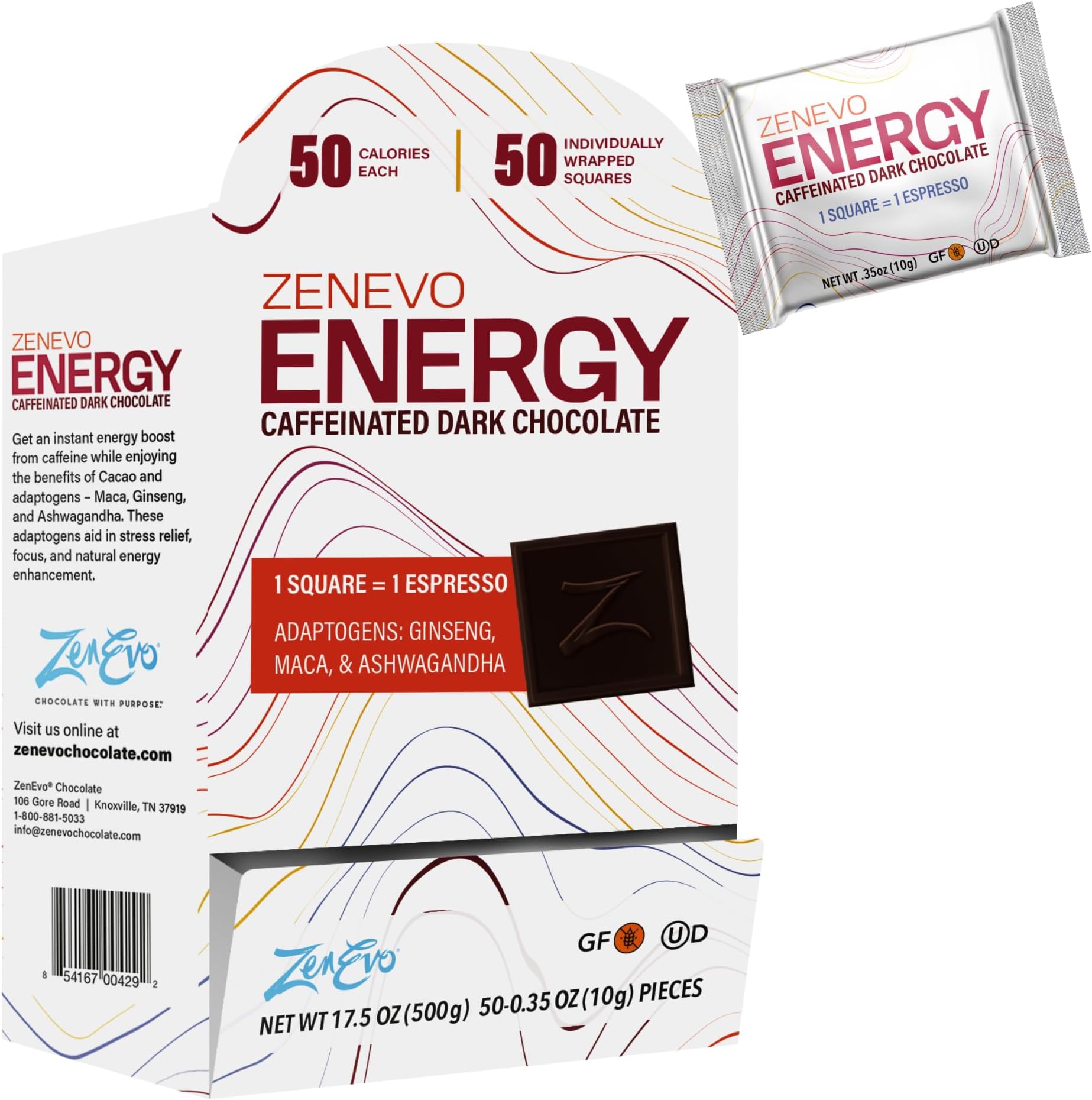 Amazon.com : ZenEvo - Dark Chocolate Energy - Dark Caffeinated ...