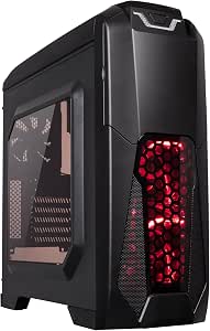 Amazon.com: ROSEWILL ATX Case, Mid Tower Case with Red LED Fan, Gaming ...