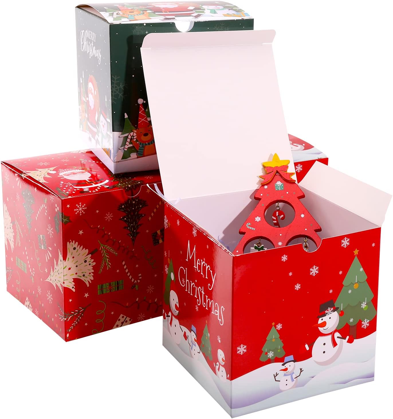 Amazon.com: Funrous 24 Pcs Christmas Goodie Boxes with Bow 3D Xmas Gift ...