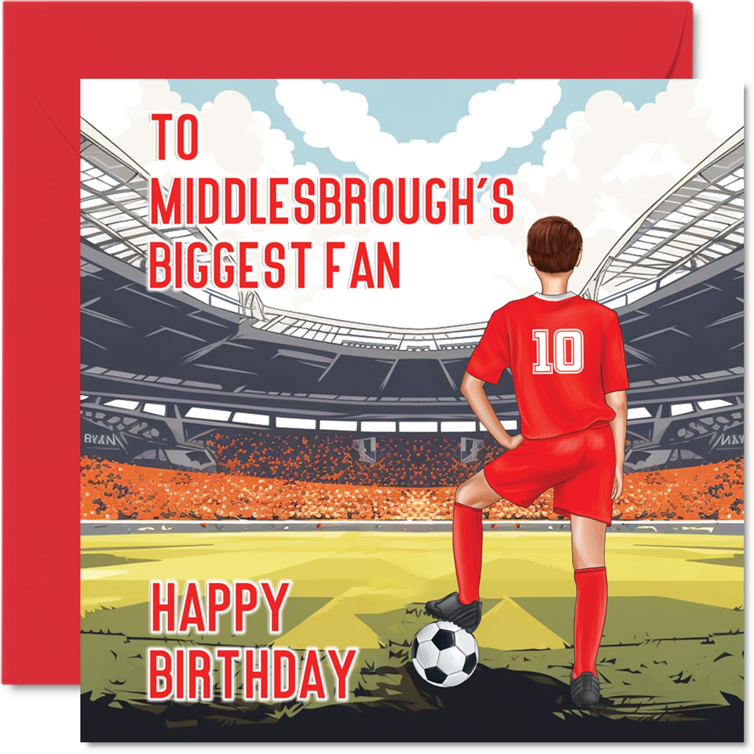 Football Birthday Card for Middlesbrough Fans - Biggest Fan - Fun Happy ...