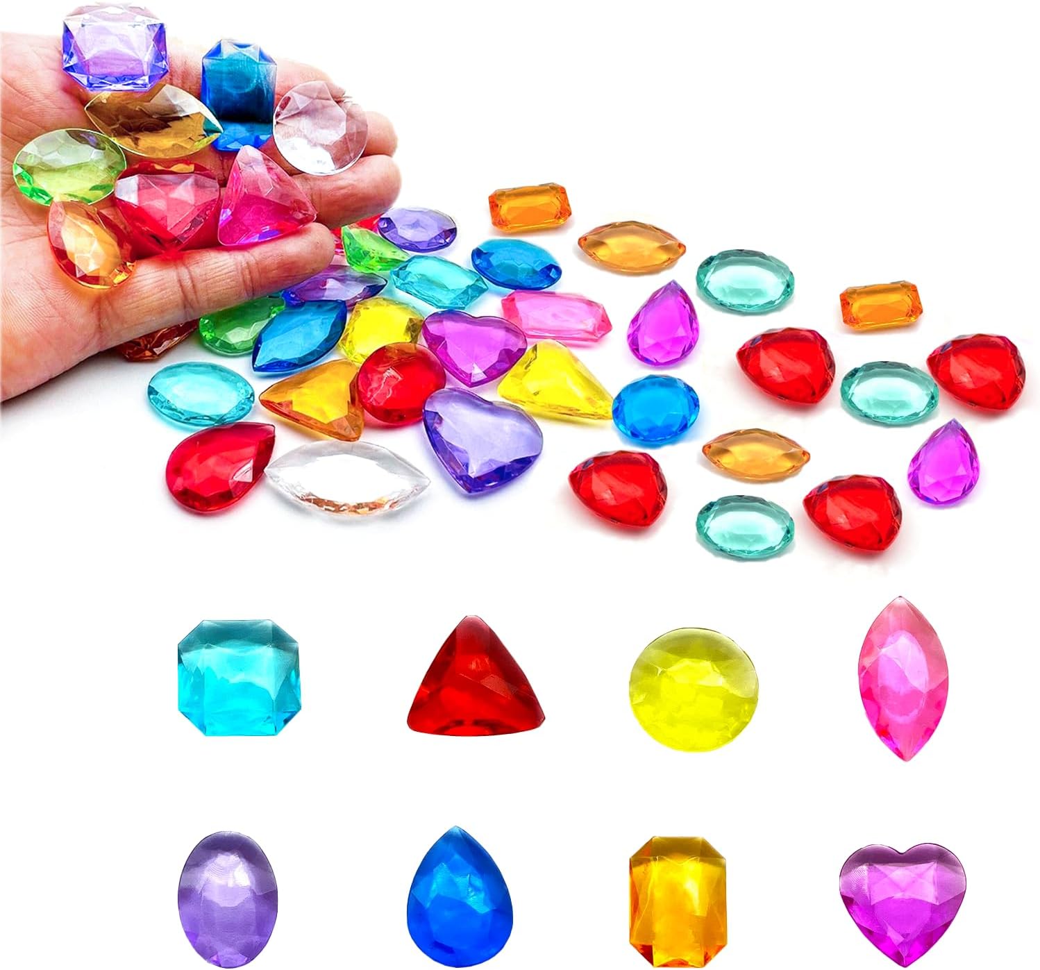 Cosyhav Gems,100pcs Gemstones for Kids,Gems for Crafting,Pirate ...