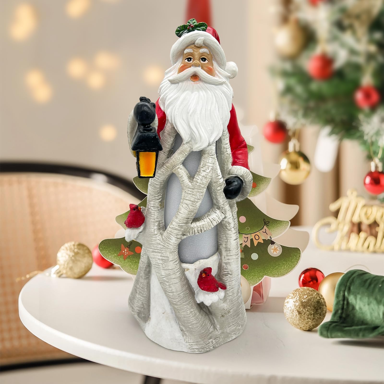 Amazon.com: Roman 633304 Santa with Mosaic and Wood Carved Finish ...