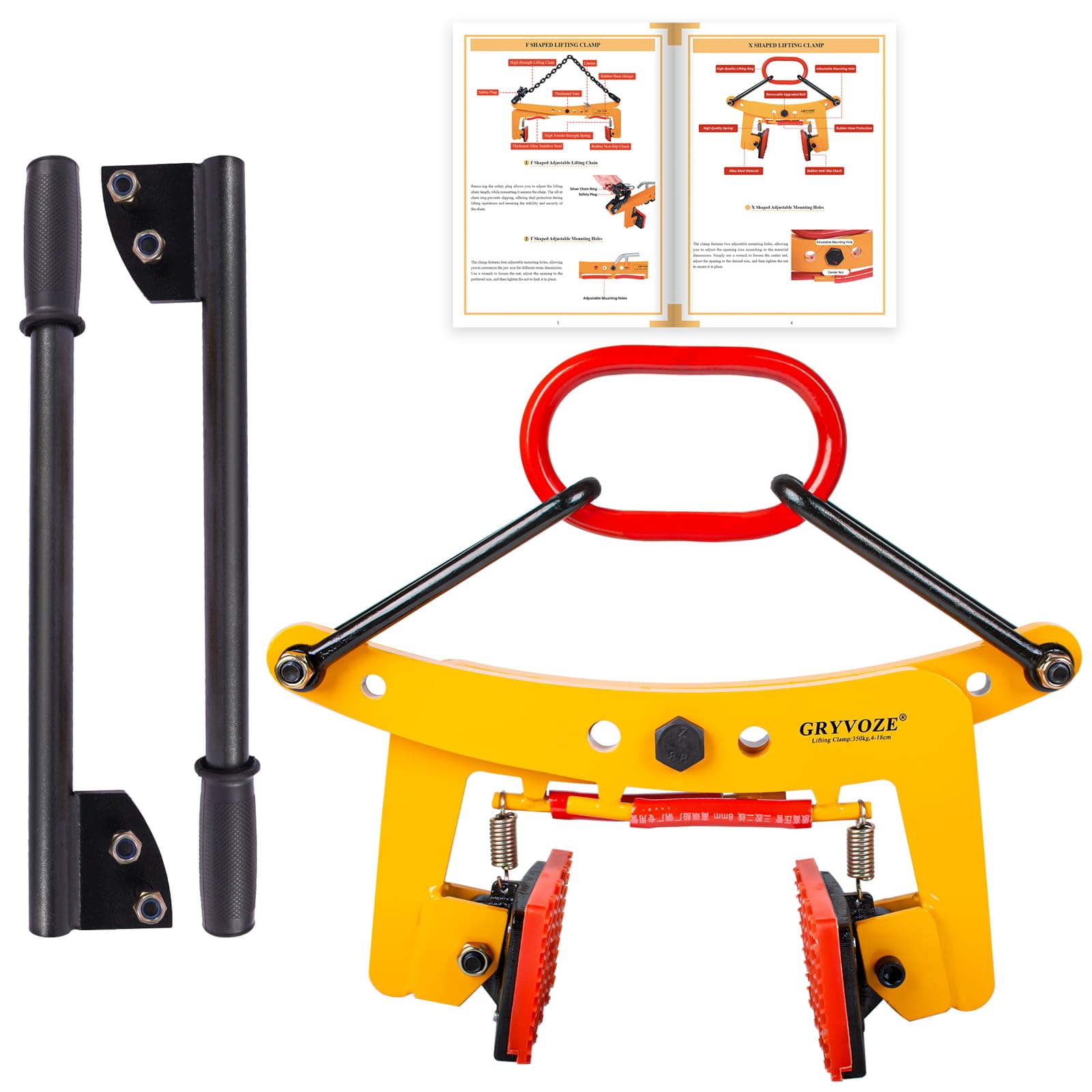 Snapklik.com : GRYVOZE 770 Lbs 2 In 1 Granite Slab Lifting Clamp, 1.6 ...