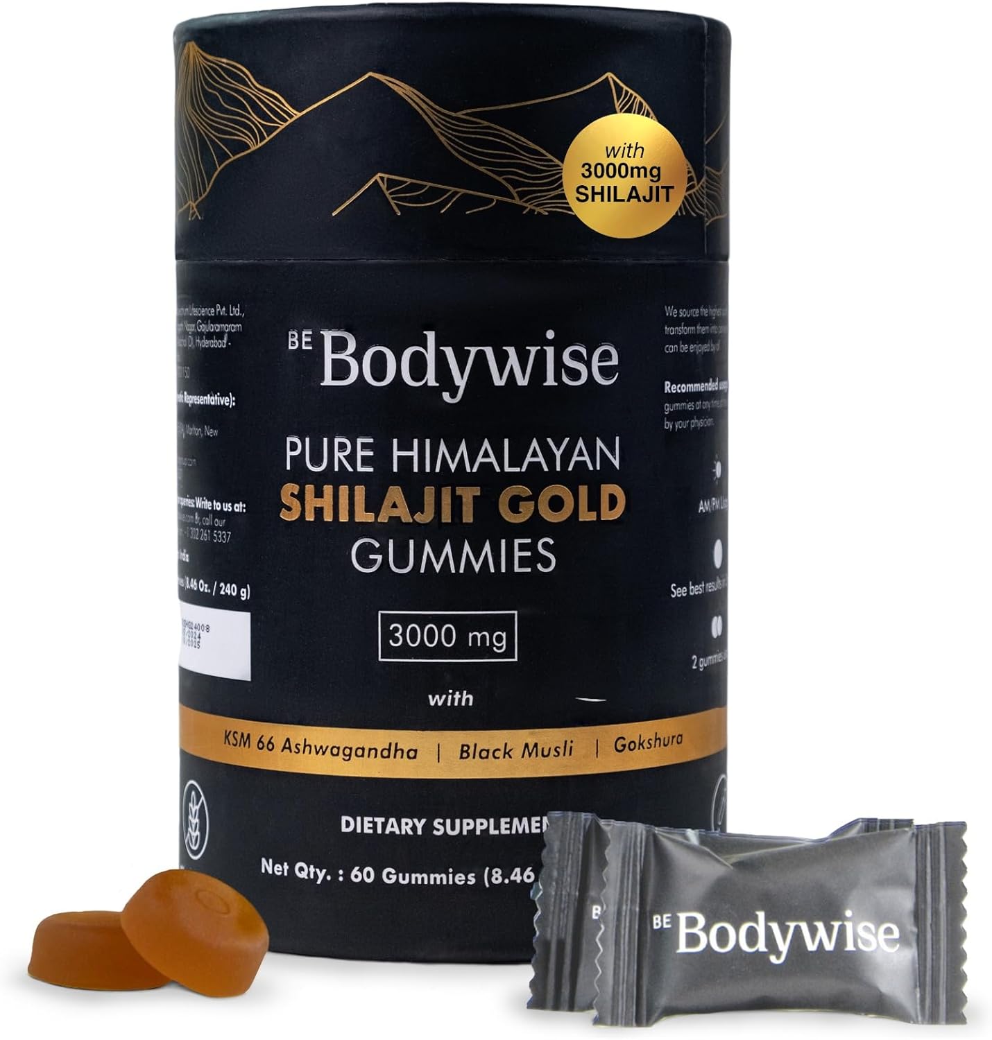 Amazon.com: Be Bodywise Gomitas puras de Shilajit del Himalaya Gold I ...