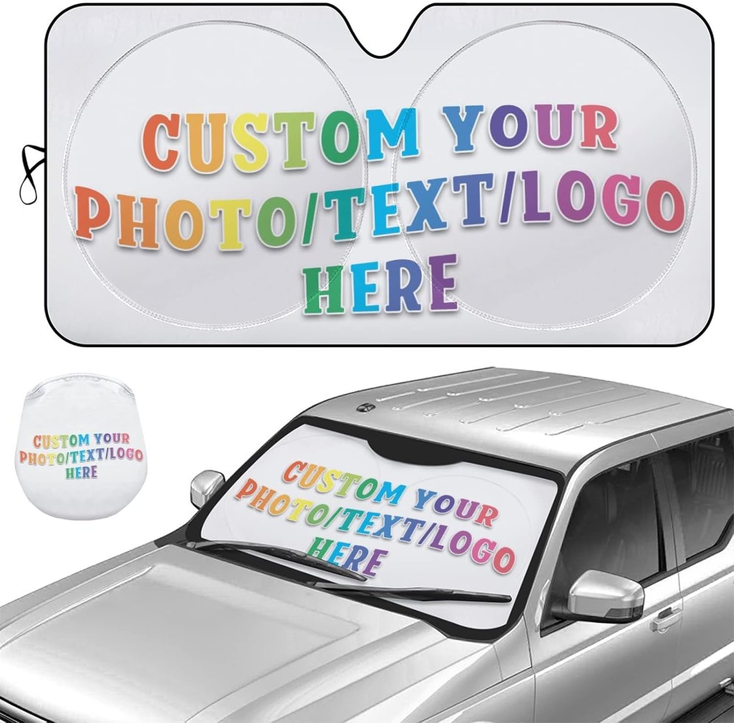 Amazon.com: CUNEXTTIME Custom Car Windshield Sunshade, 64''x33.5 ...