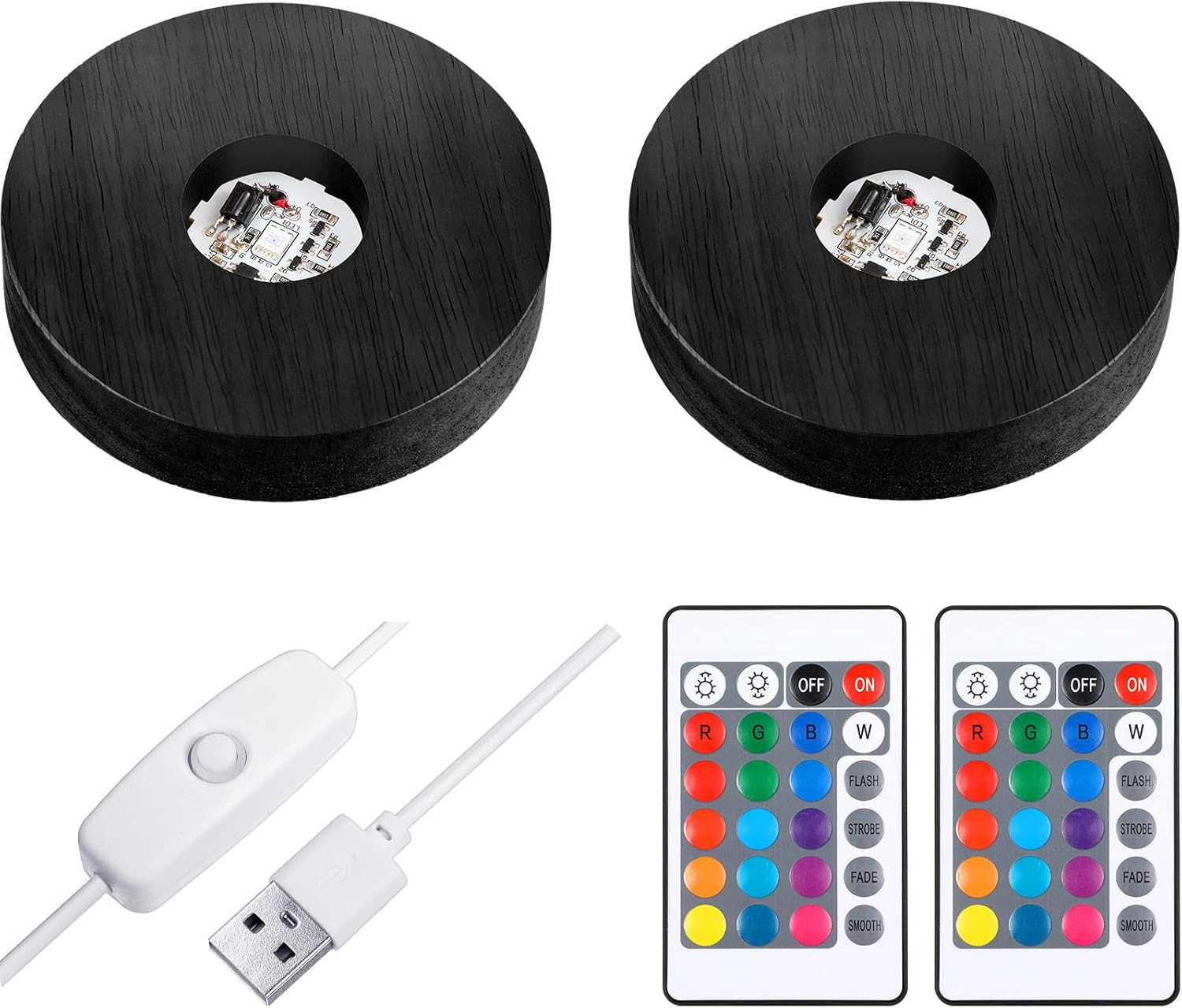 Amazon.com: Mudder 2 Pieces LED Base Display Base Lighted Display Stand ...