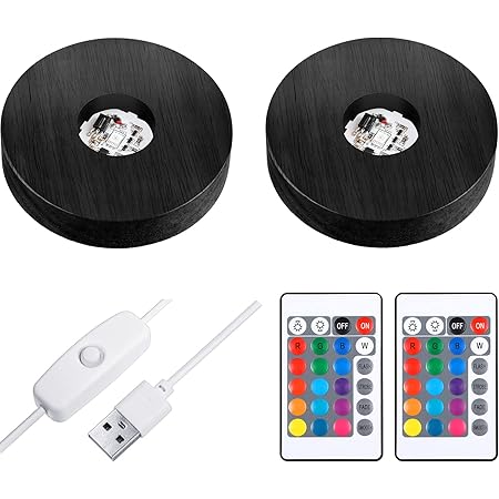 Amazon.com: Mudder 2 Pieces LED Light Base Display Base Lighted Display ...