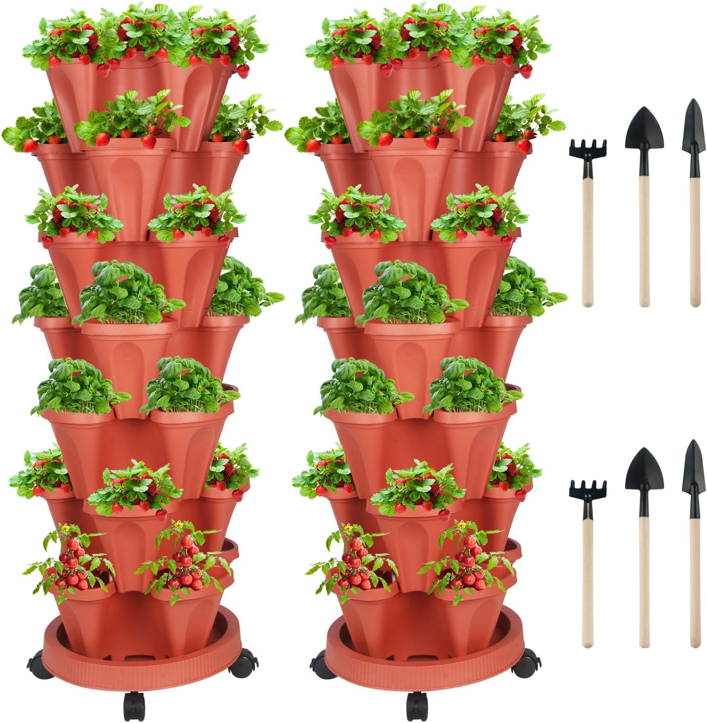Amazon.com : Vertical Planter 7 Tier Stackable Planters Garden Planters ...